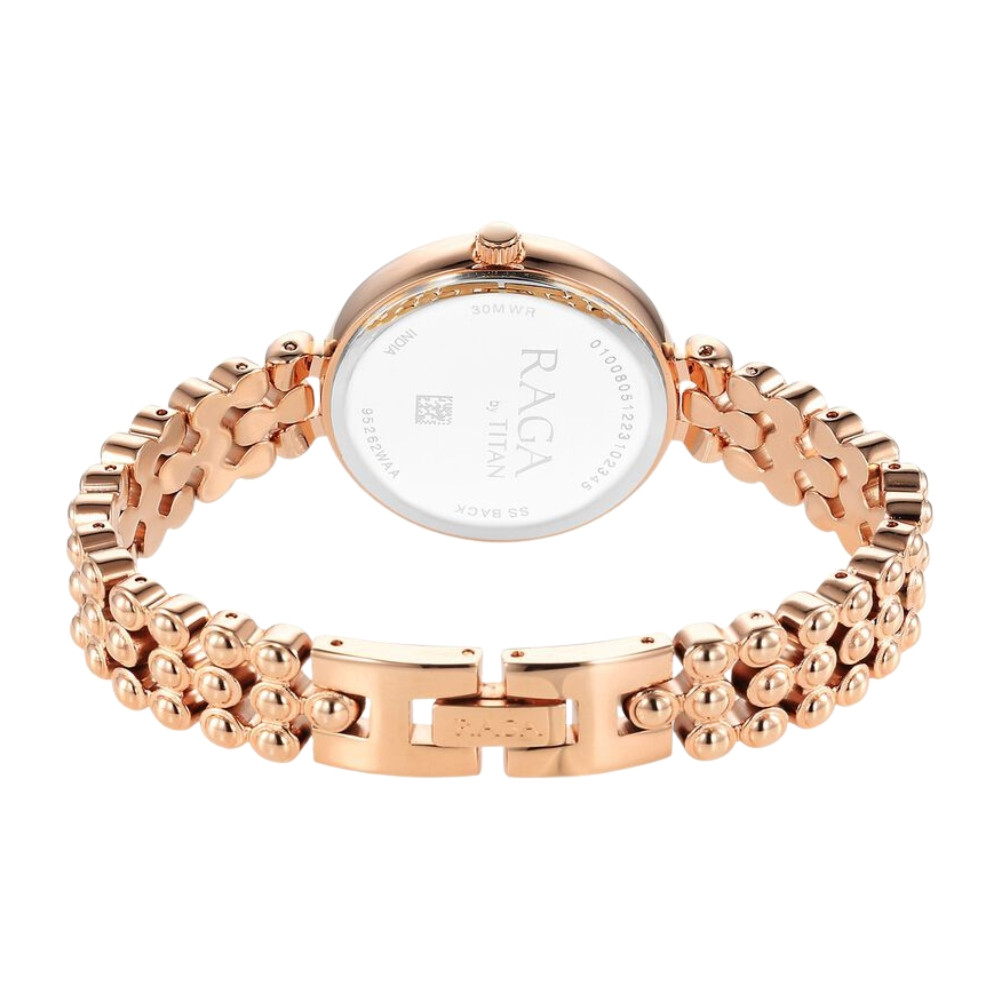 Titan Raga Showstopper Quartz Analog Rose Gold Dial Metal Strap Watch ...