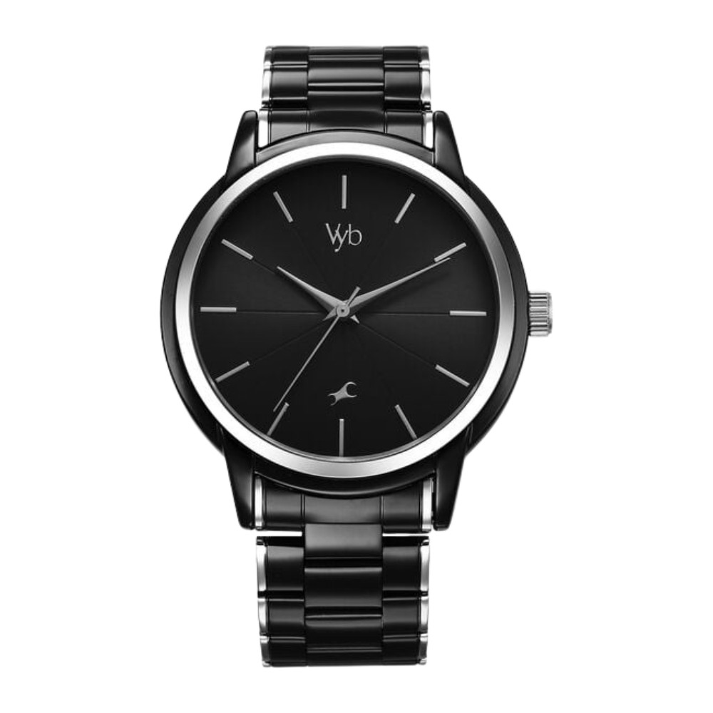 Fastrack Vyb Phantom Quartz Analog Black Dial Two Toned Metal Strap ...