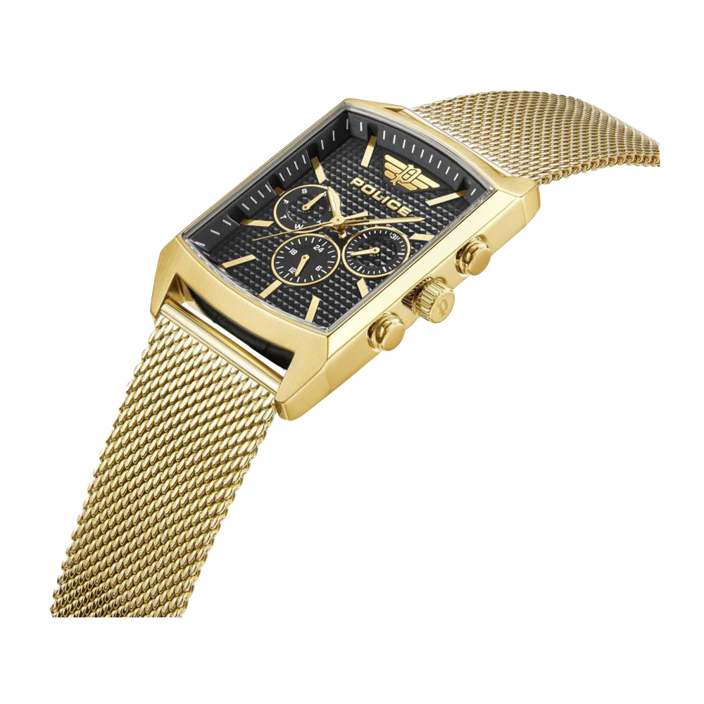Police Black Dial Golden Stainless Steel Strap Watch NEPLPEWJK2204807
