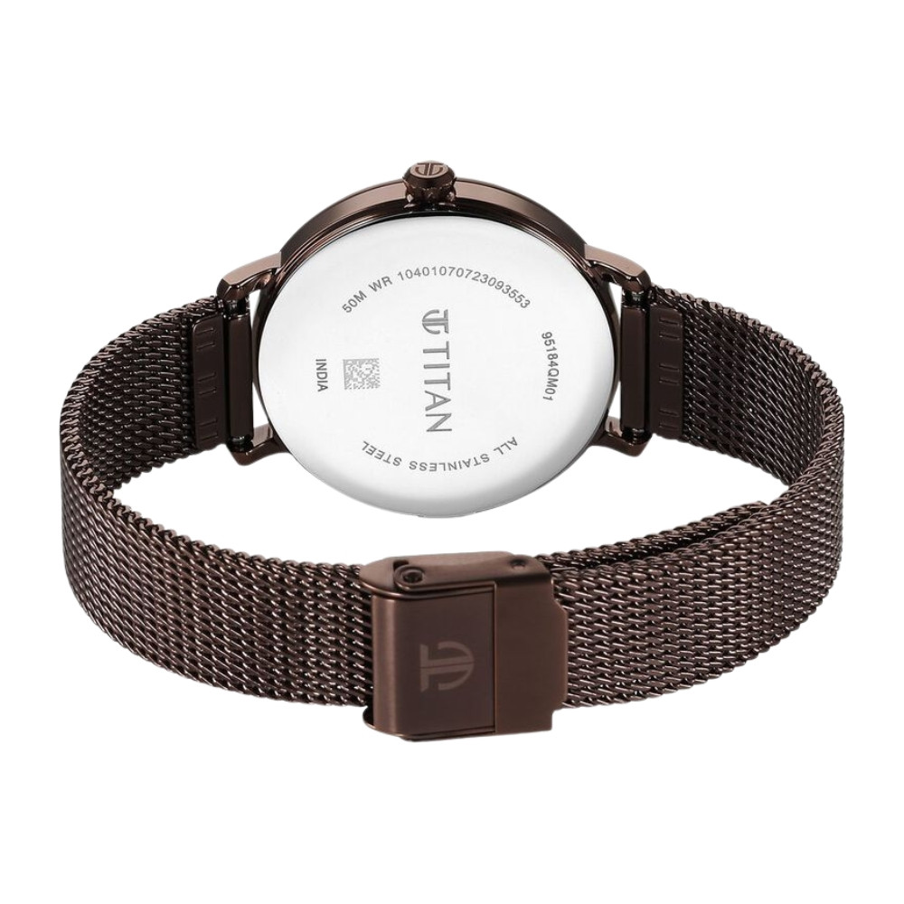 Titan Workwear Quartz Analog Black Dial Stainless Steel Strap Watch for ...