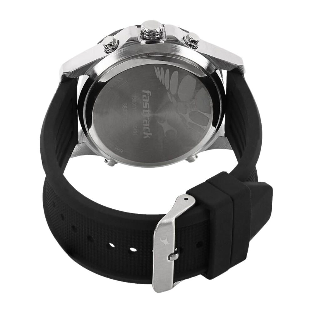 Fastrack Quartz Analog Digital Grey Dial Silicone Strap Watch for Guys ...