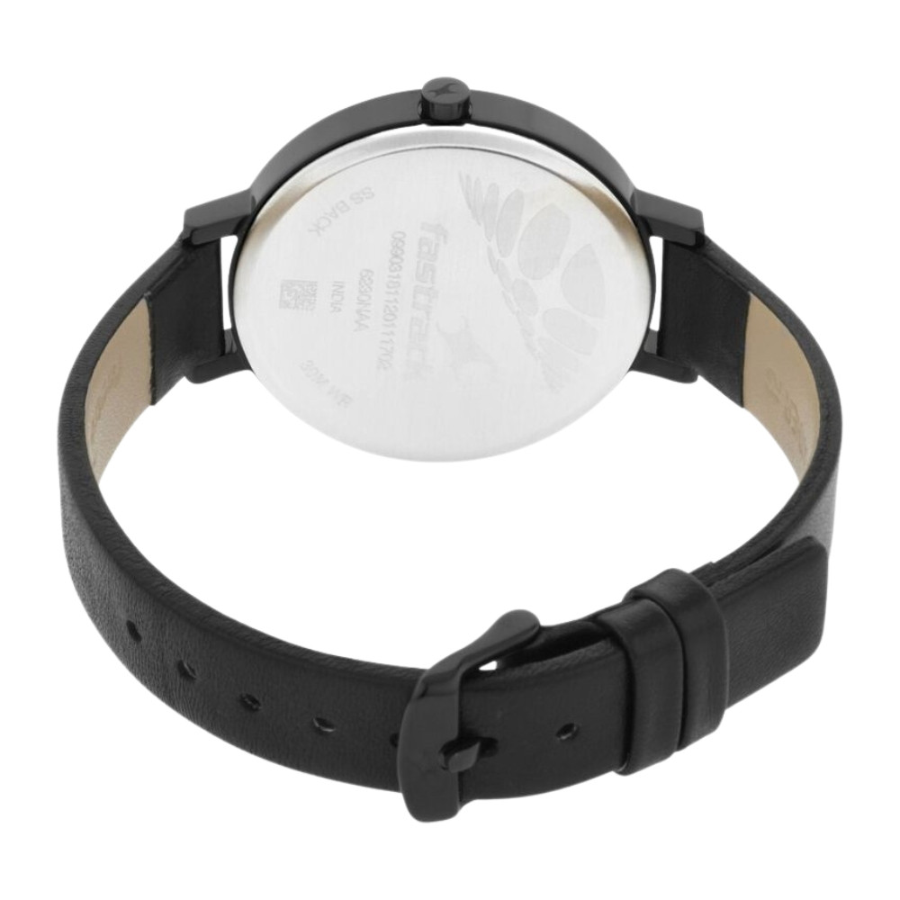 Fastrack Paint Me Quartz Analog Black Dial Leather Strap Watch for ...