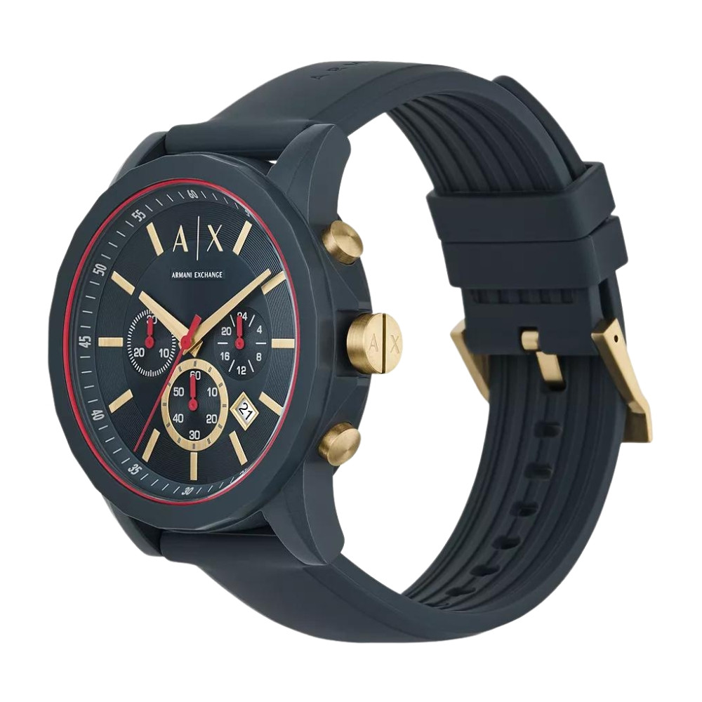 Armani Exchange Chronograph Blue Silicone Watch AX1335