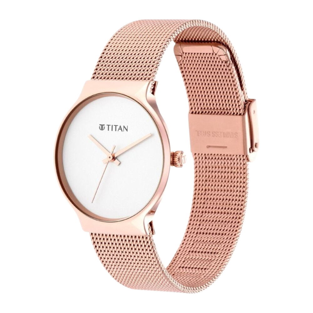 Titan Slimline Silver Dial Women Watch With Stainless Steel Strap ...