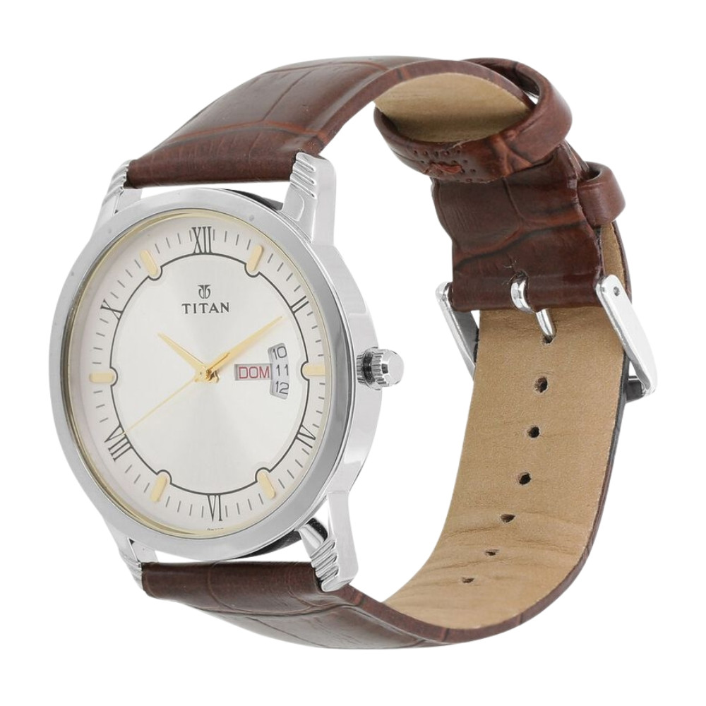 Titan Karishma Zing Quartz Analog Brown Dial Leather Strap Watch for ...