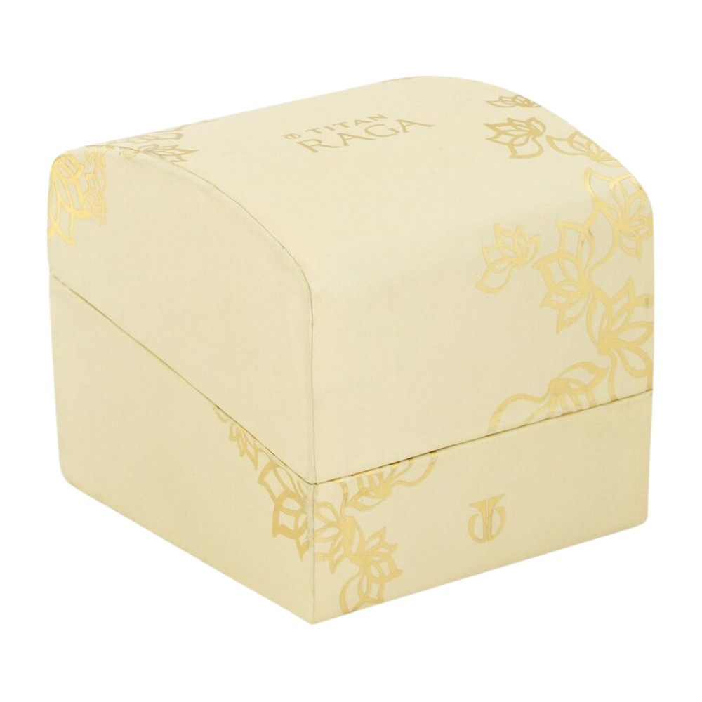 Titan Raga Viva White Dial Analog Leather Strap watch for Women NR2608SL01