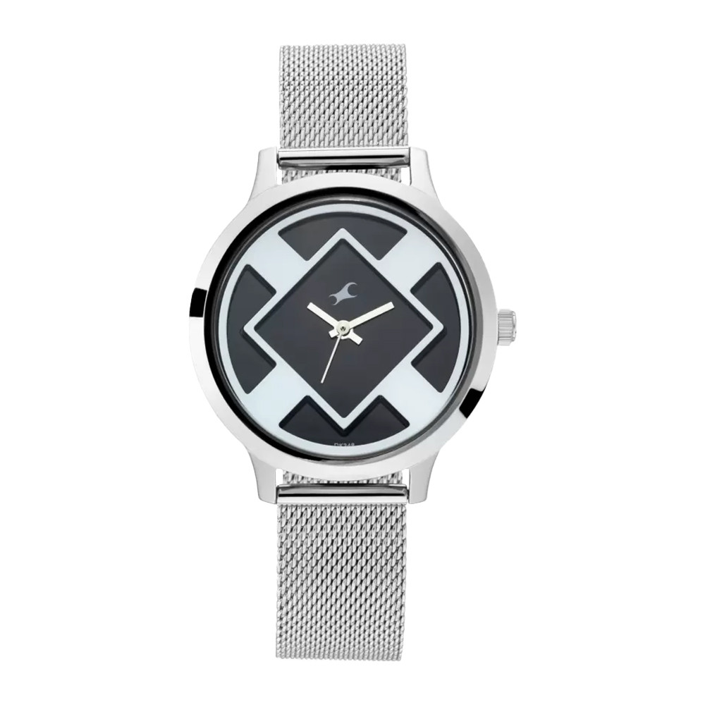 Fastrack Fastrack Fit Outs Quartz Analog Black Dial Metal Strap Watch ...
