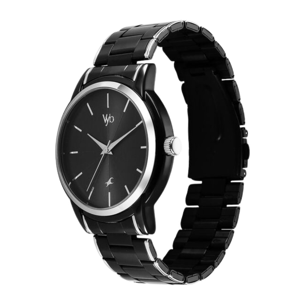 Fastrack Vyb Phantom Quartz Analog Black Dial Two Toned Metal Strap ...