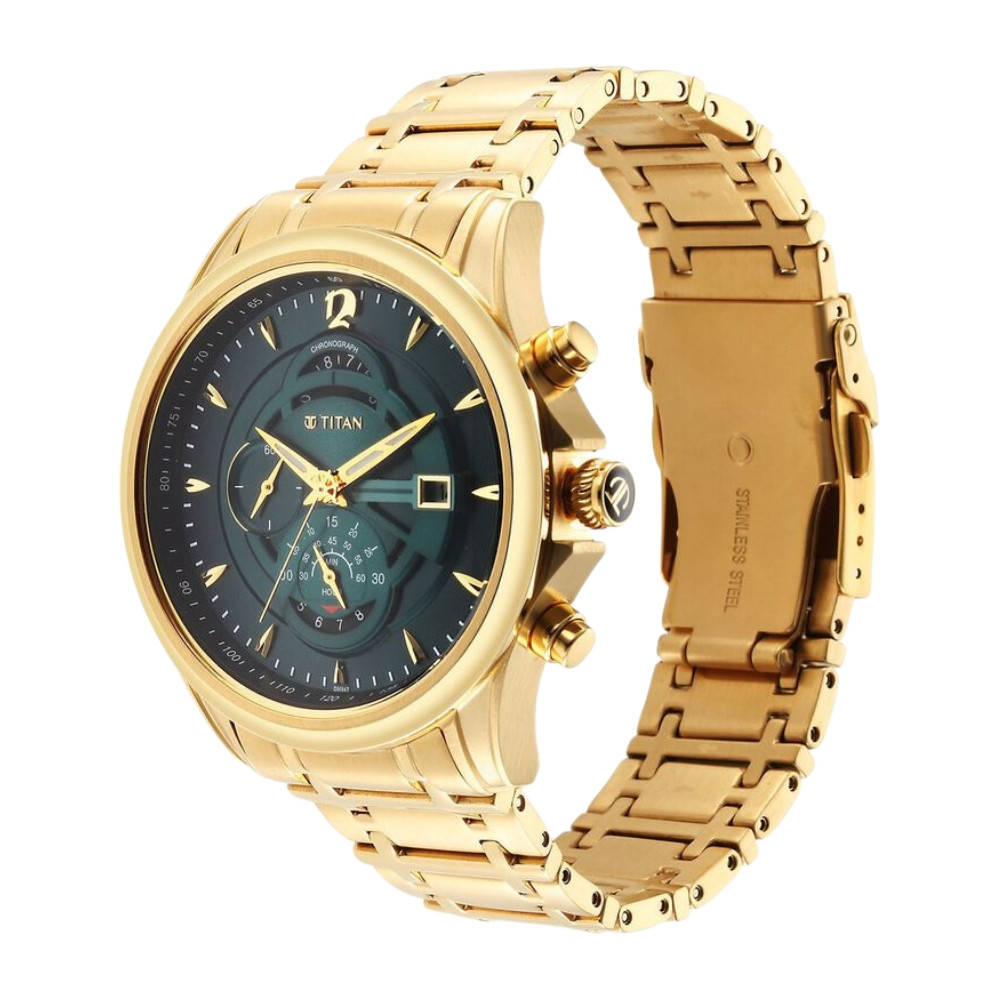 Titan Regalia Premium Green Dial Stainless Steel Strap Watch for Men ...