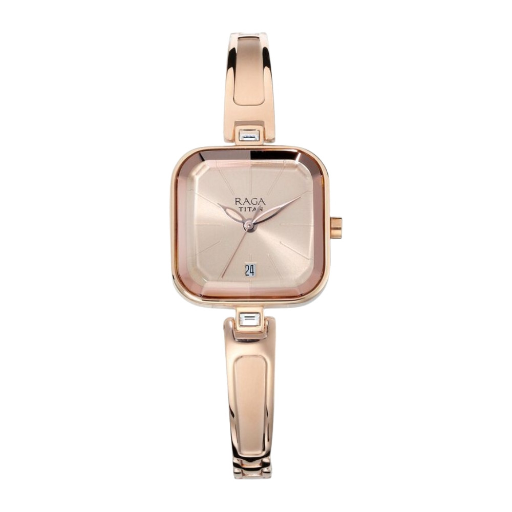 Titan Raga Viva Rose Gold Dial Women Watch With Metal Strap NR2607WM01