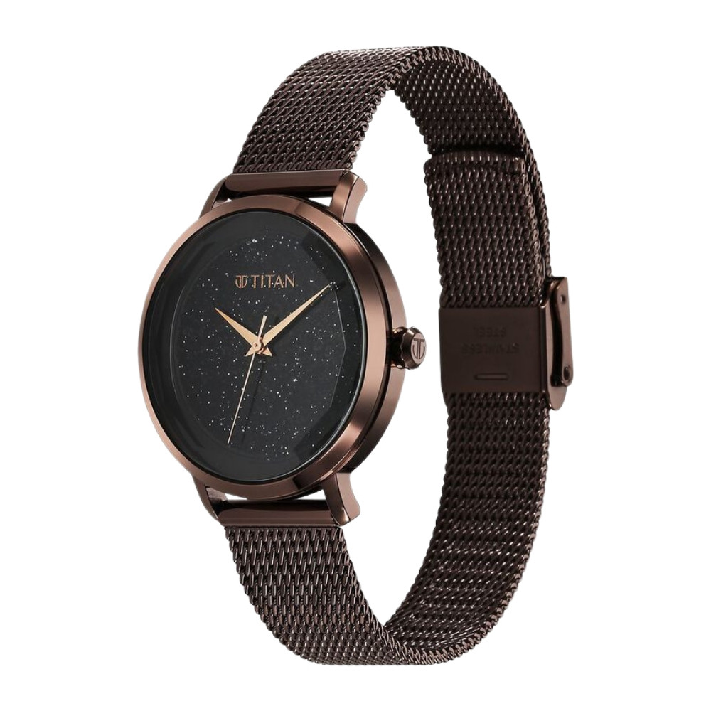 Titan Workwear Quartz Analog Black Dial Stainless Steel Strap Watch for ...