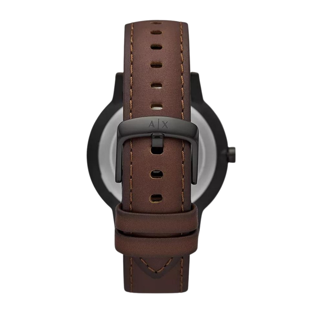 Armani Exchange Three-Hand Brown Leather Watch AX2706