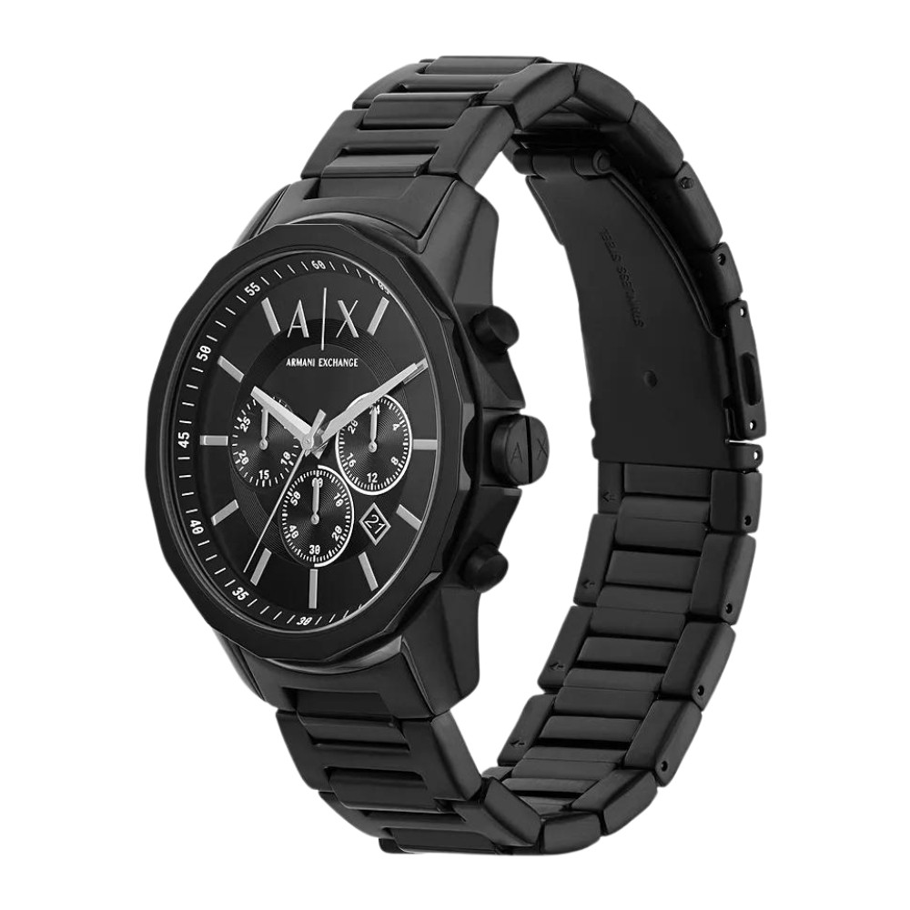 Armani Exchange Chronograph Black Stainless Steel Watch AX1722